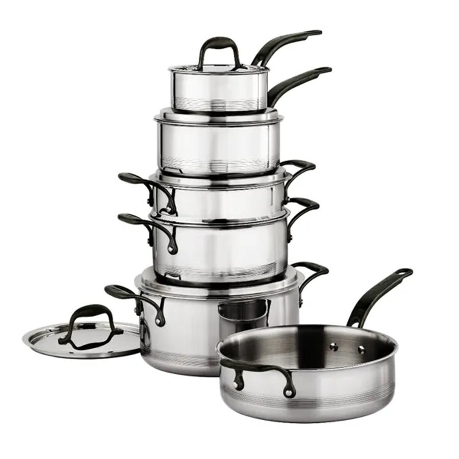 Elite 11 Piece Clad 7-Ply Stainless Steel Cookware Set