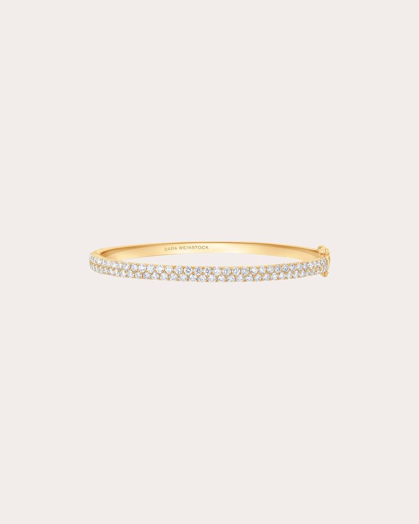 Sara Weinstock Women's Veena Diamond Two-Row Bangle in Yellow Gold ...