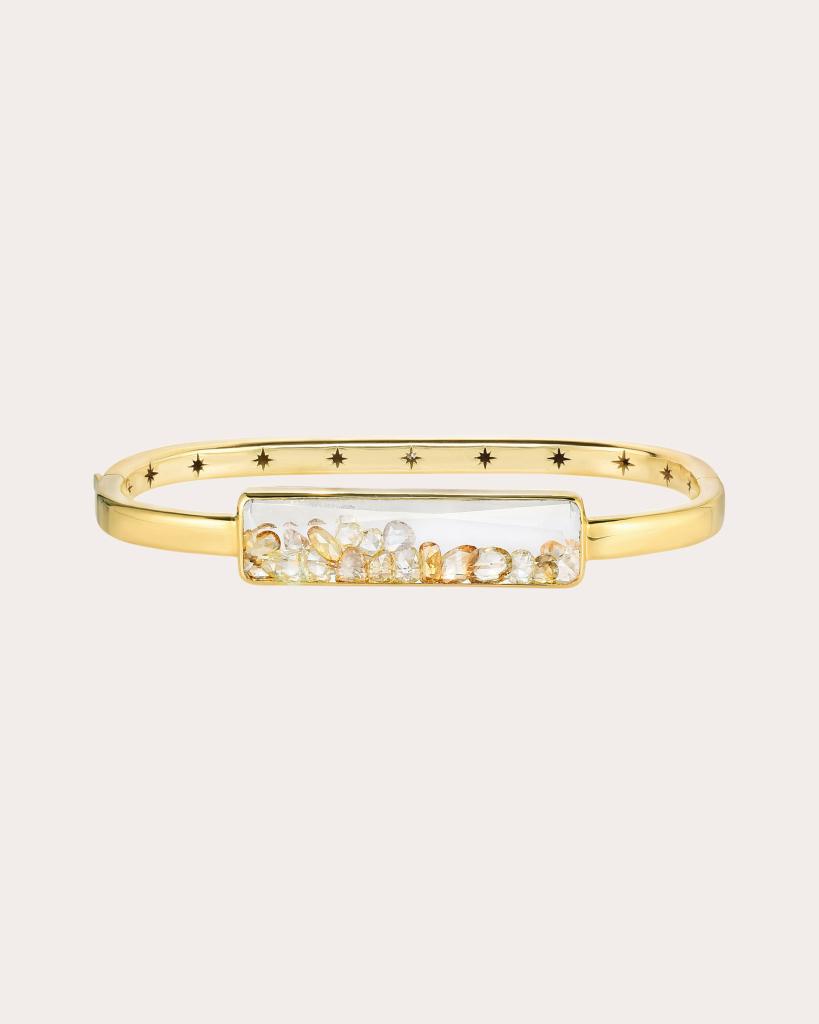 Moritz Glik Women's 18K Gold Crystal and Yellow Diamond Shaker Bangle