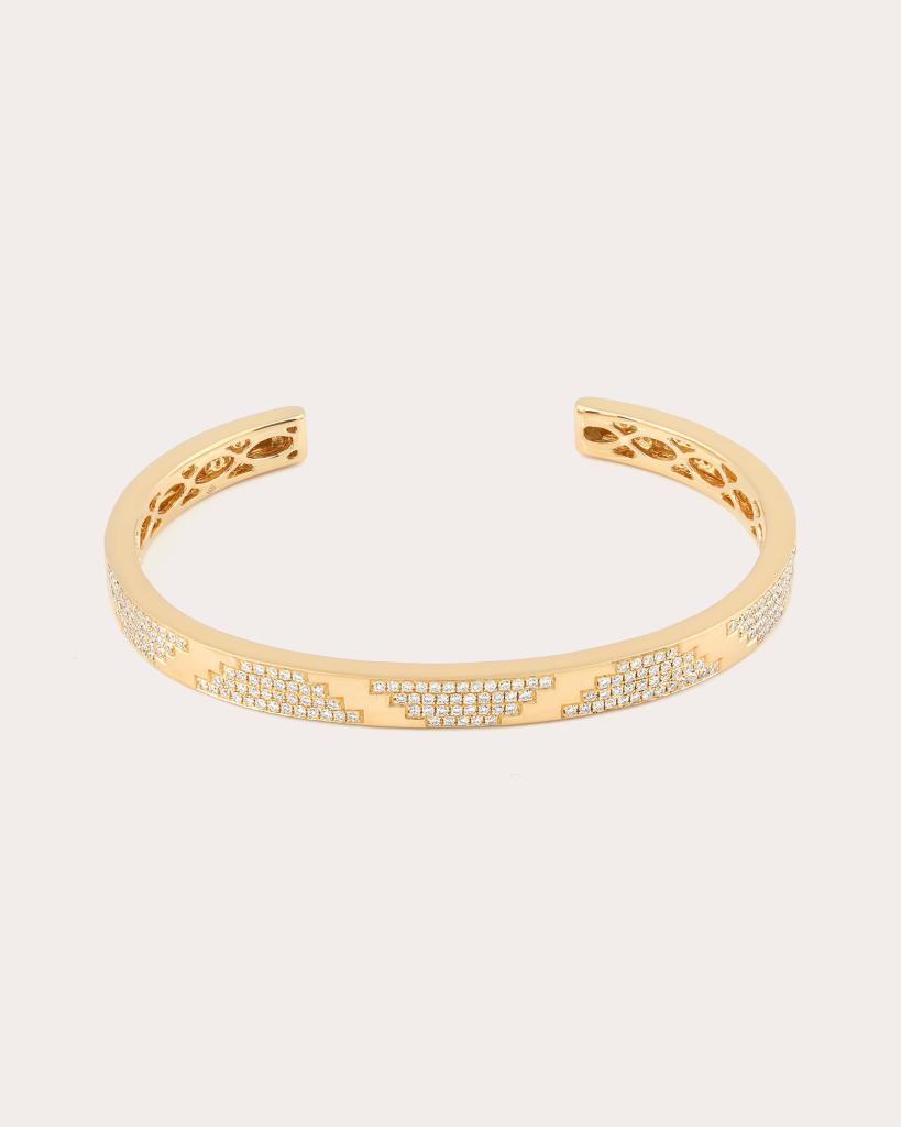 Maison Tjoeng Women's Azteca 18K Gold Diamond Cuff
